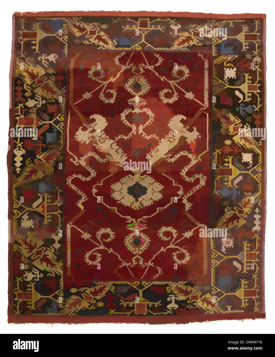 Art inspired by Carpet with Design Taken from Silk Velvet, Turkish ...