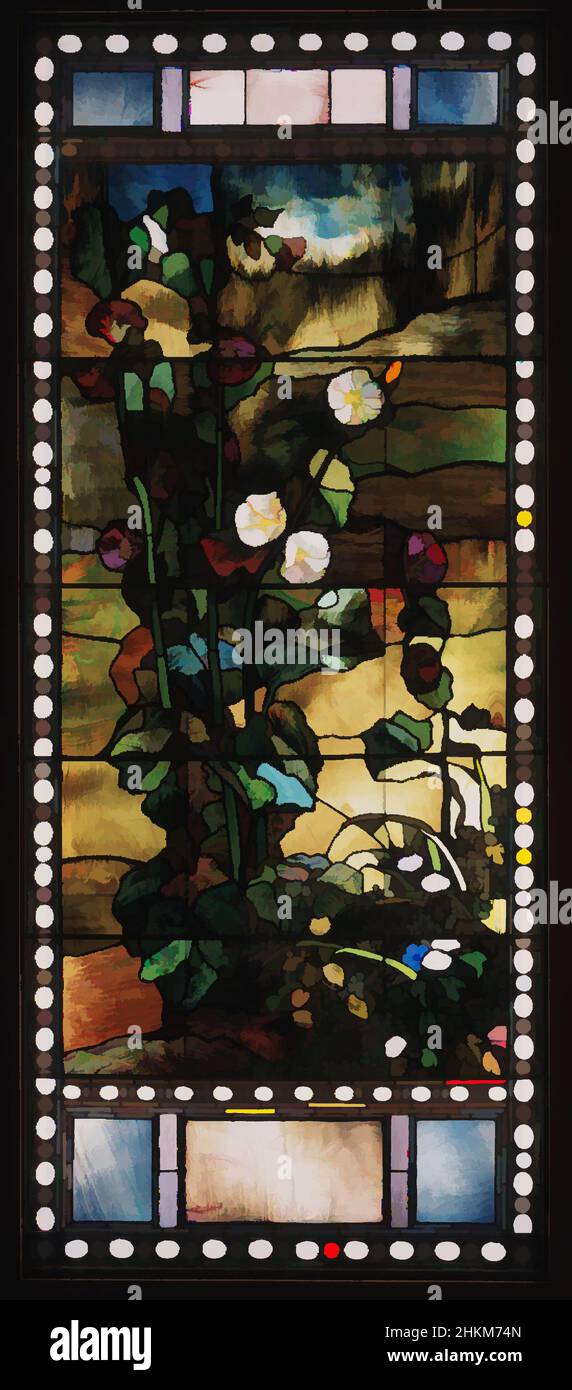 Art inspired by Hollyhocks, window from the Frederick Lothrop Ames ...