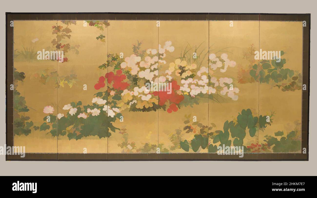Art inspired by Flowers and Plants of the Four Seasons, Japanese, Edo ...