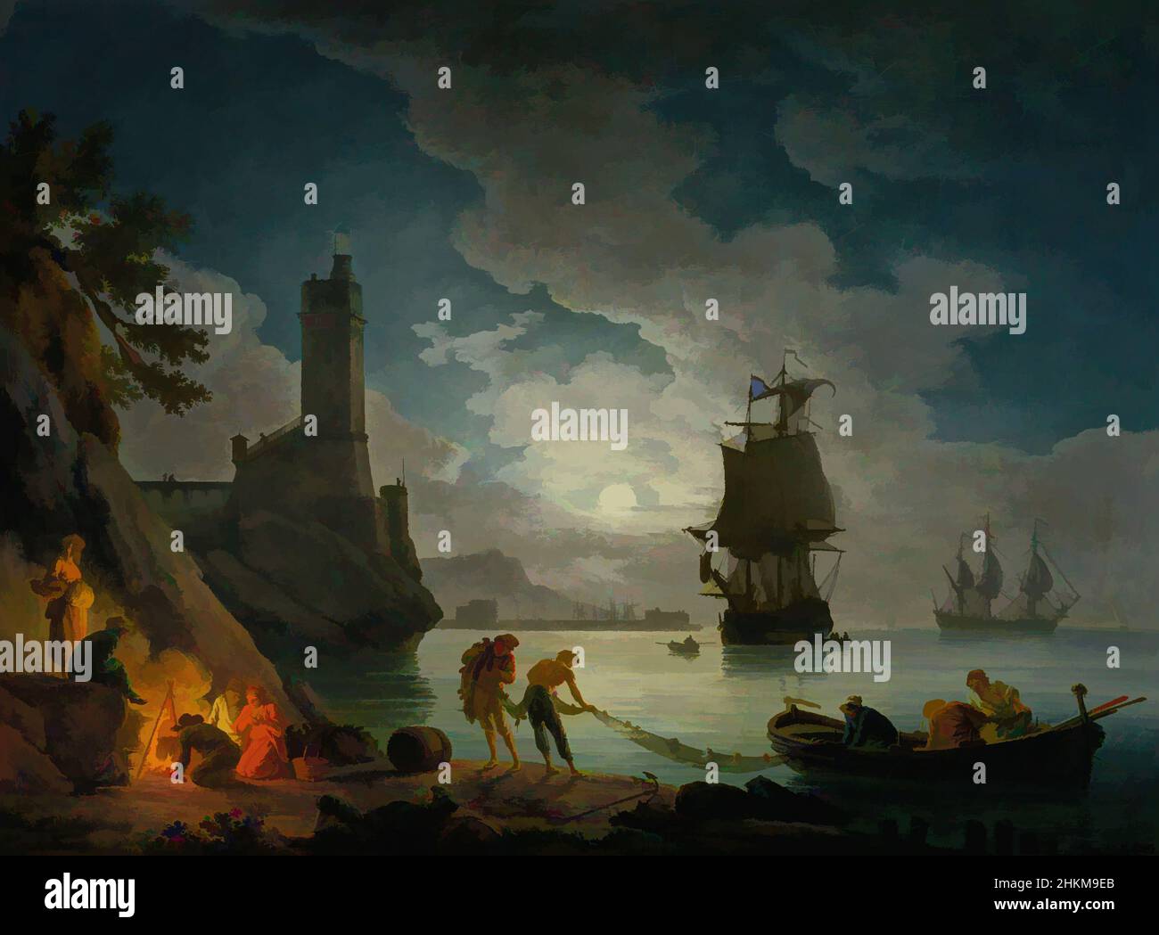Art inspired by A Harbor in Moonlight, Joseph Vernet, French, 1714-1789 ...