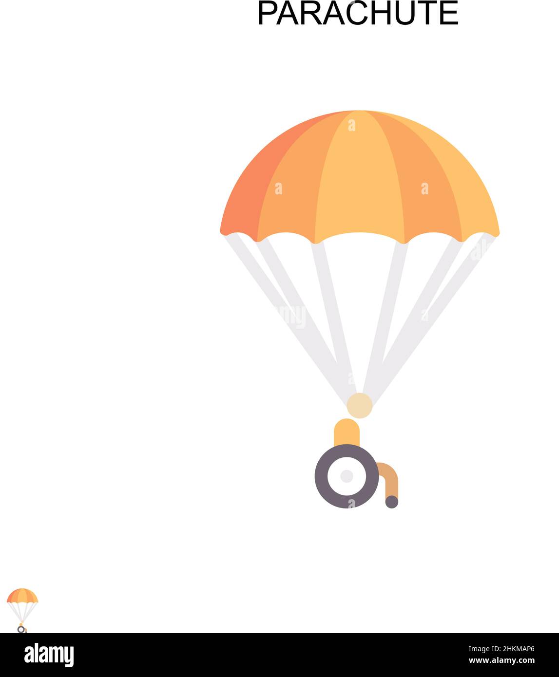 Parachute Simple vector icon. Illustration symbol design template for ...