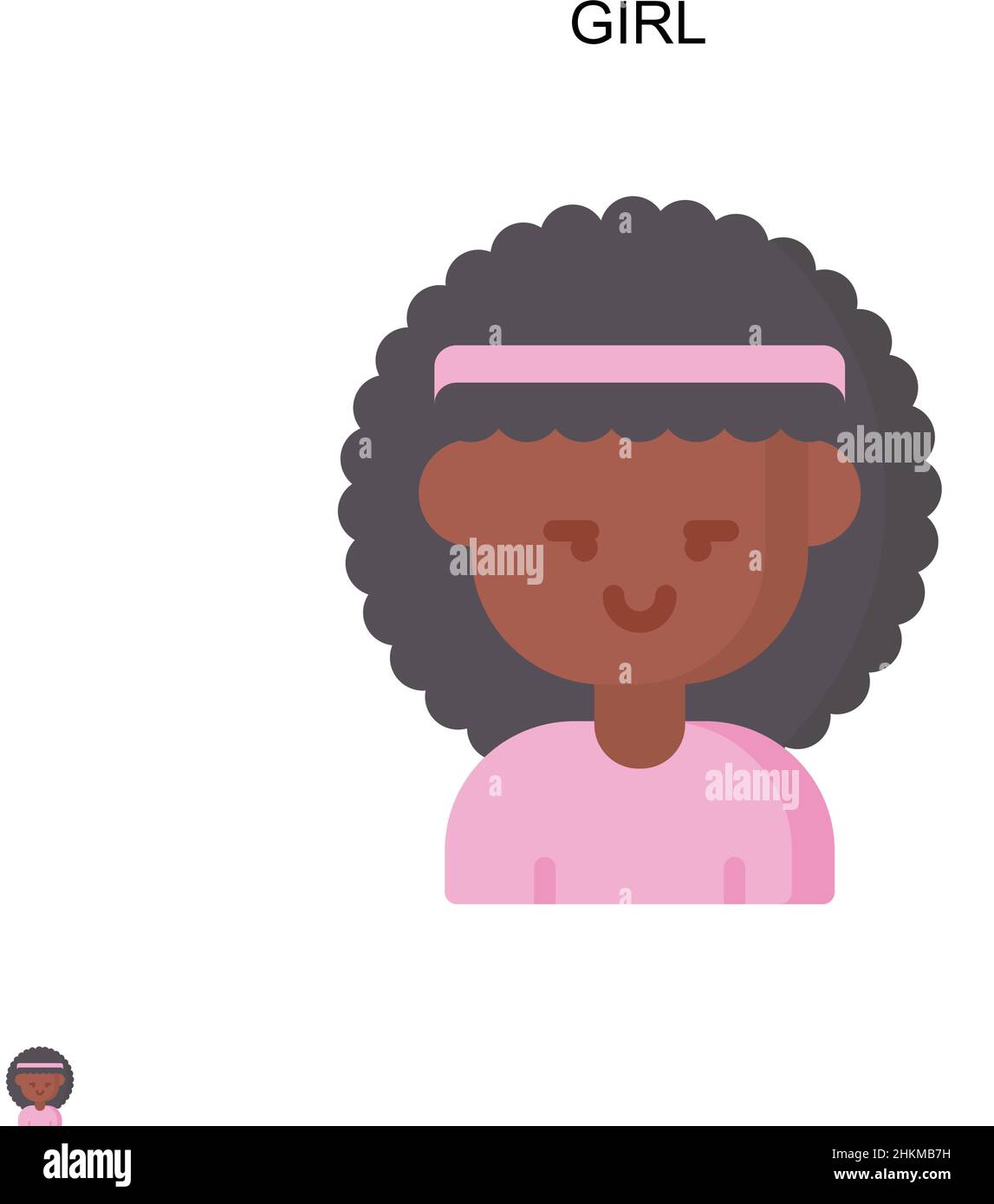 Girl Simple vector icon. Illustration symbol design template for web ...