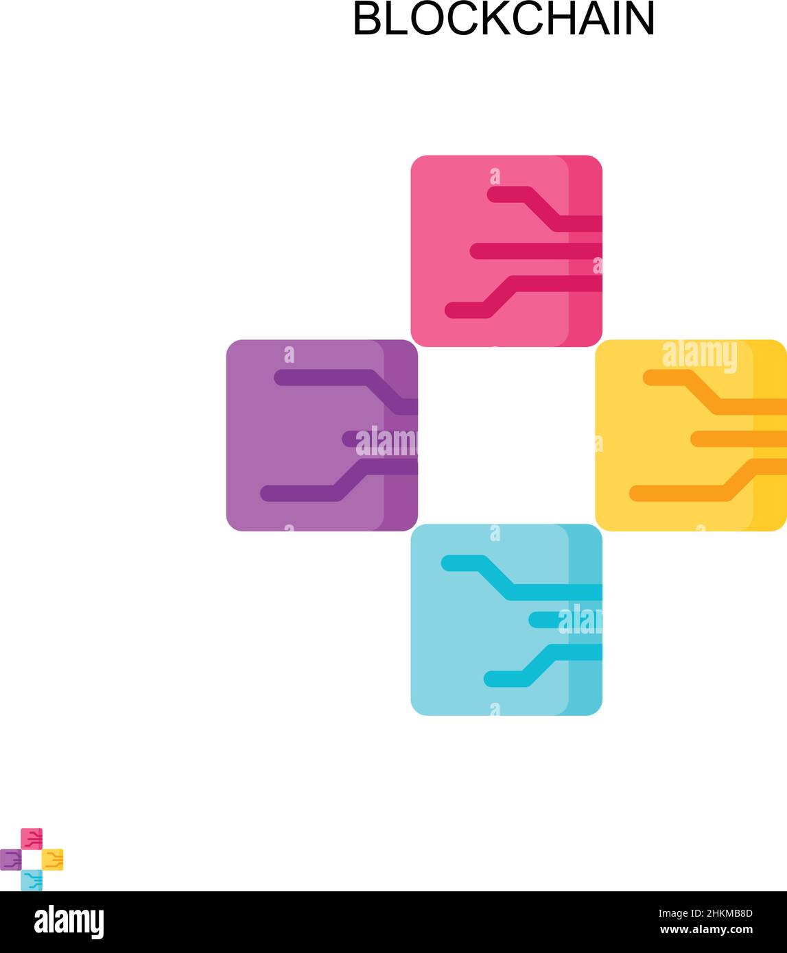 Blockchain Simple vector icon. Illustration symbol design template for ...