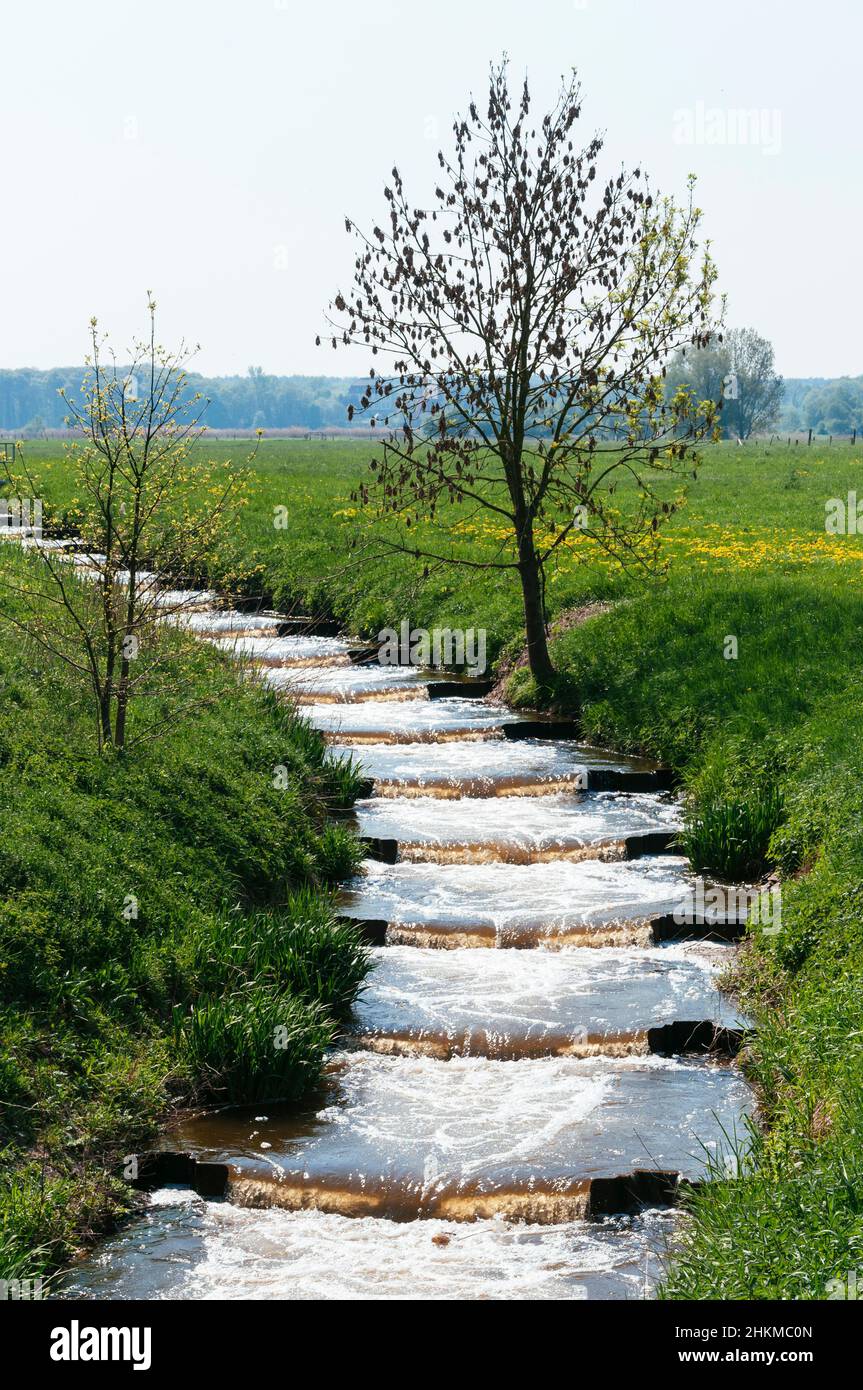 Eel ladder on the Weser river near Petershagen-Schlüsselburg in a ...