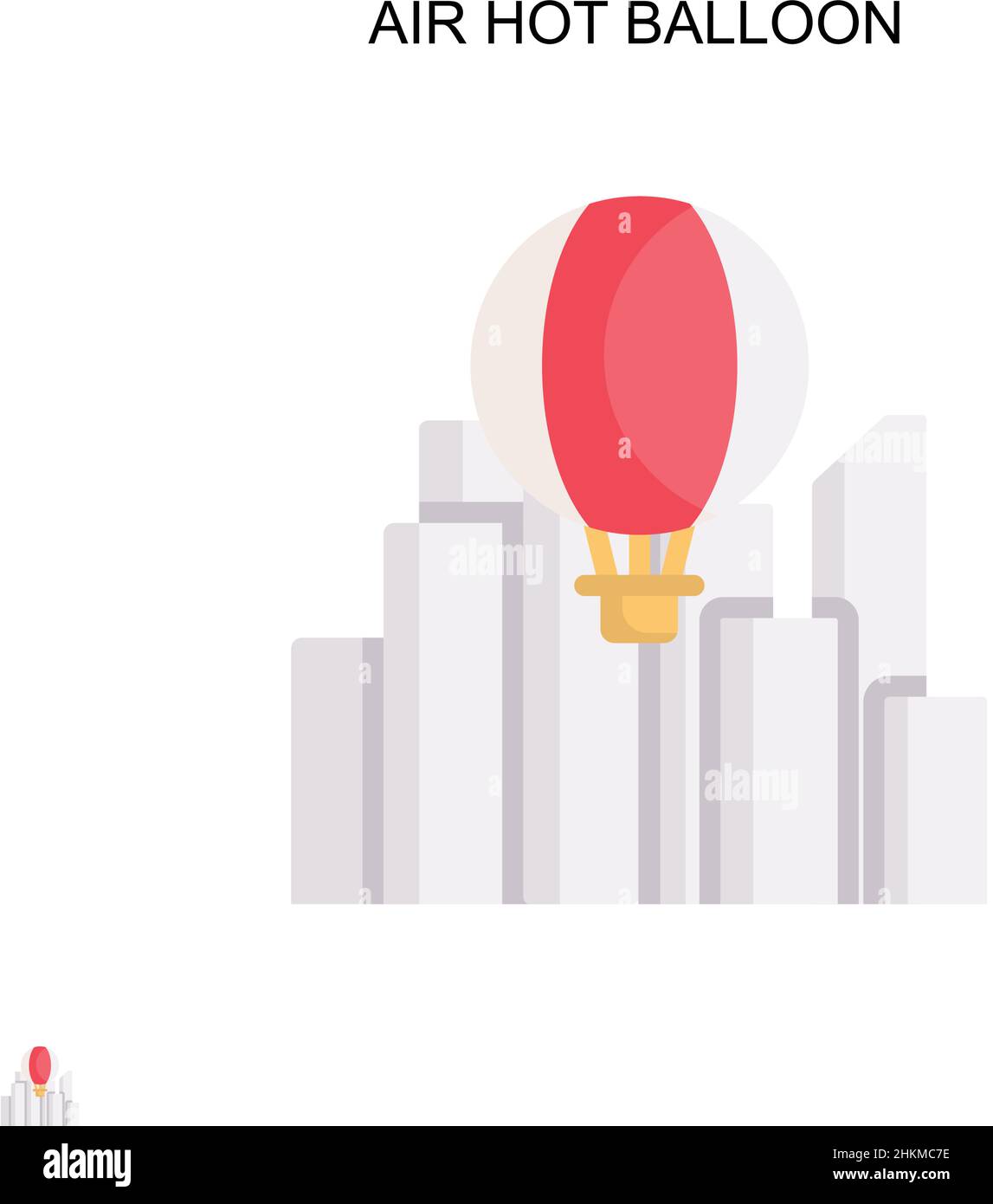 Air hot balloon Simple vector icon. Illustration symbol design template ...
