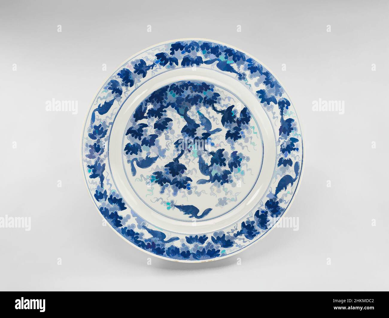 Art inspired by Dish with Everted Rim and Design of Squirrels amidst ...