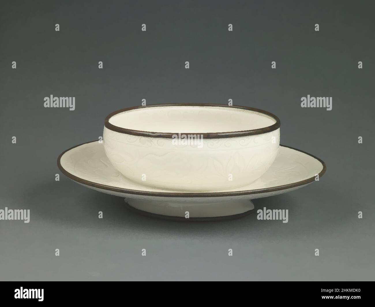Art inspired by Bowl Stand with Design of Lotus Scrolls, Chinese ...