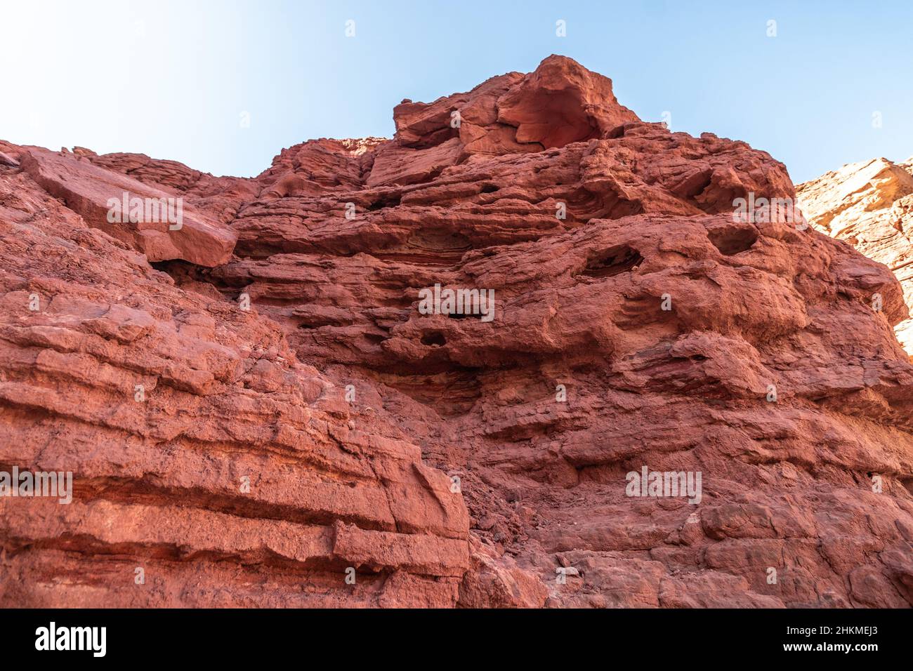 View of red desert rocks in Timna natural park in Negev, Eilat, Israel ...