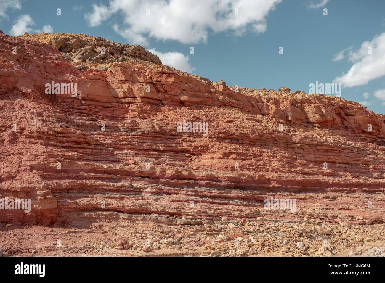 View of red desert rocks in Timna natural park in Negev, Eilat, Israel ...