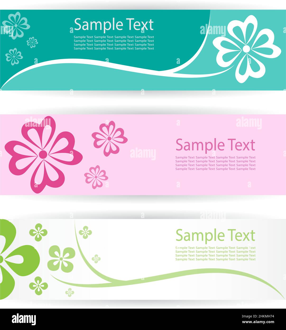 Vector image of flower banners. Easy editable layered vector ...