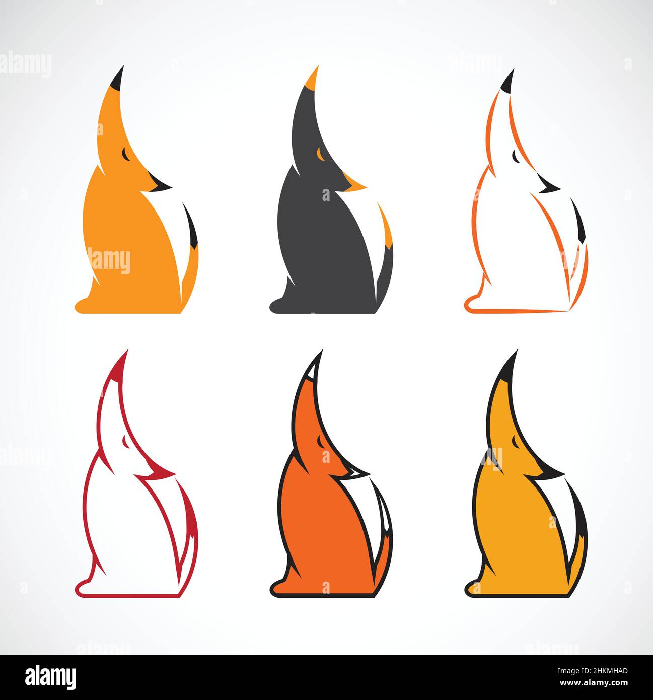 Vector image of fox design on white background. Easy editable layered ...
