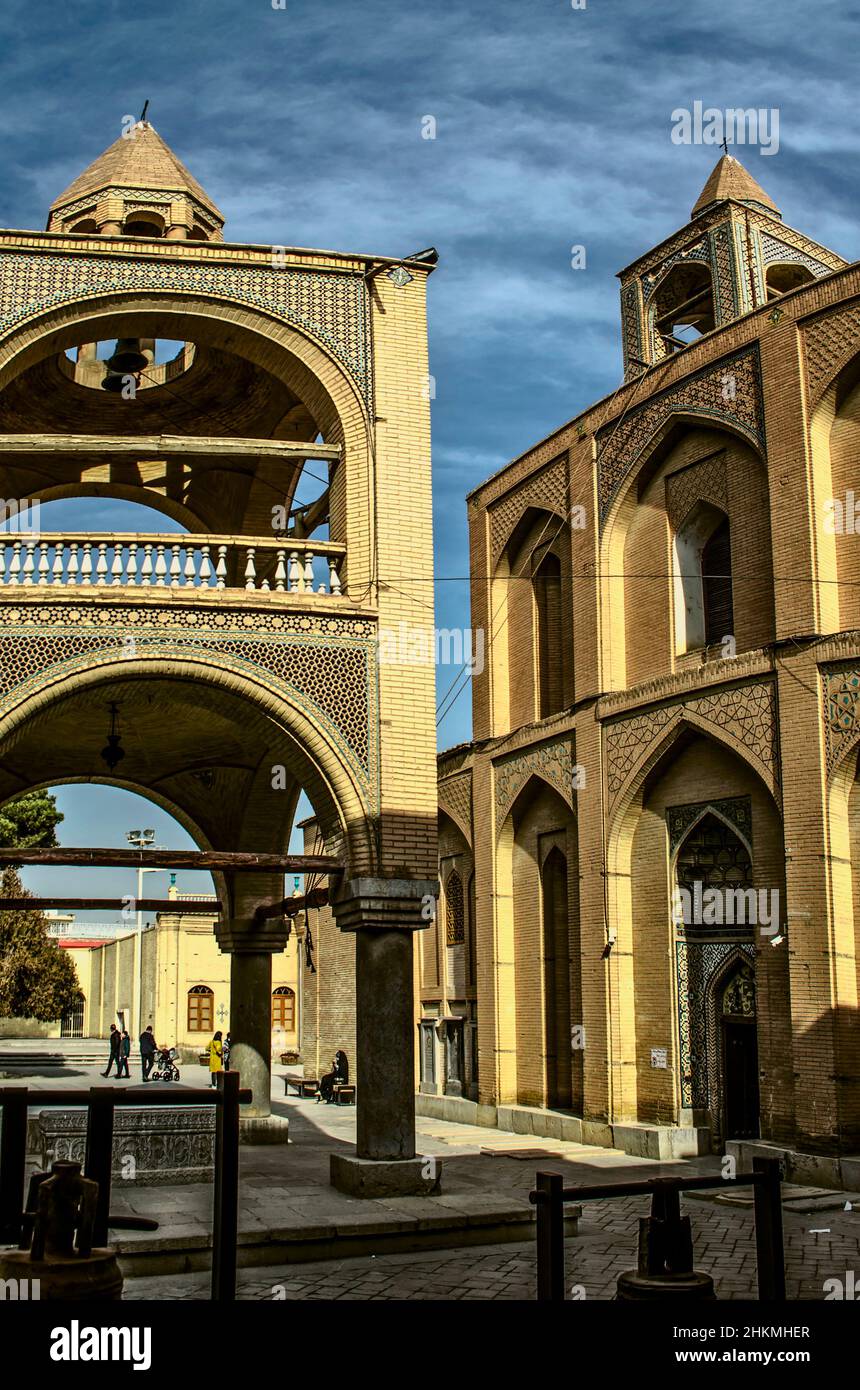 Isfahan,Nor Julfa,Iran,November 16,2021:The side facade of the ...