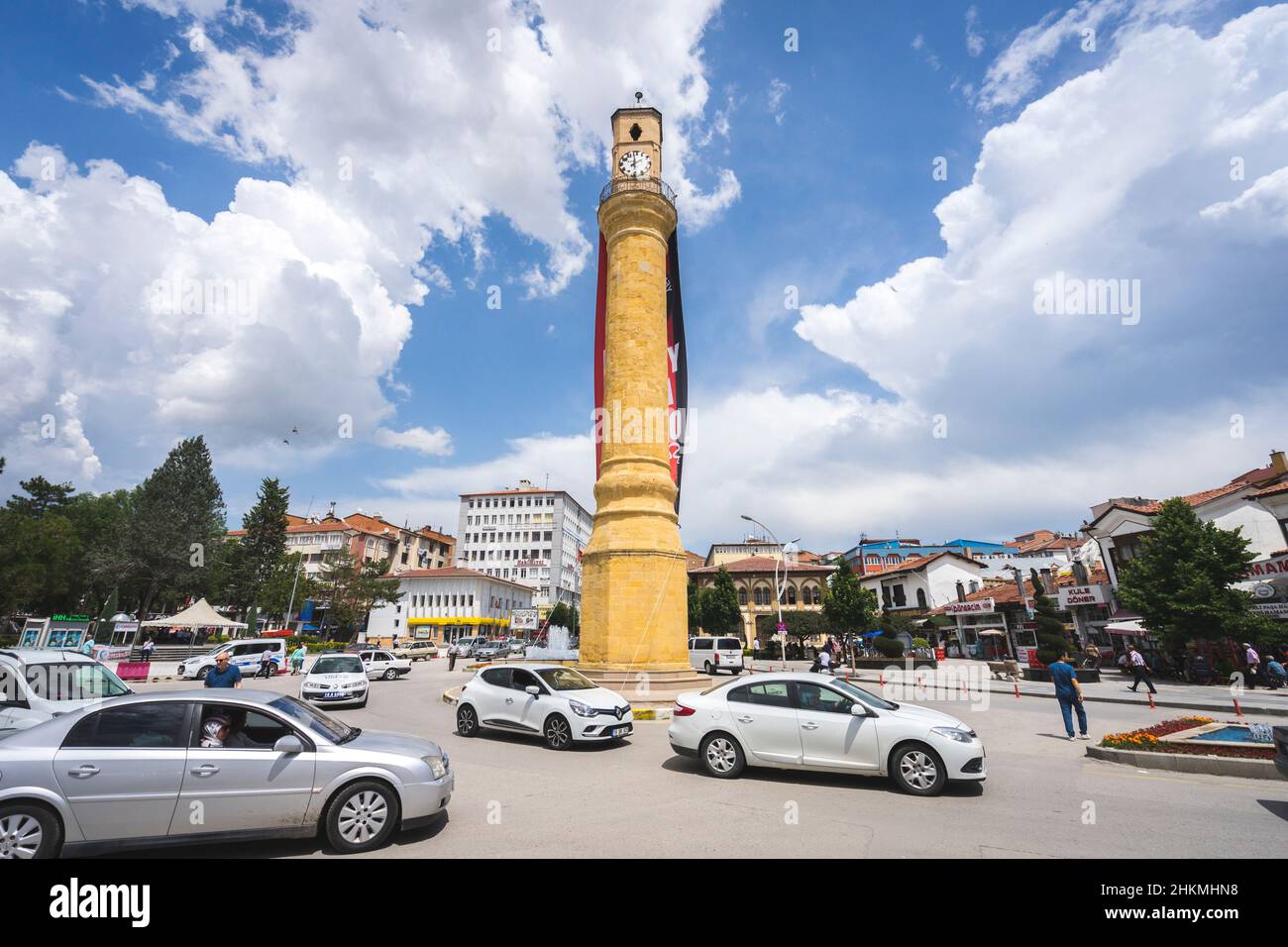 View of Historic Clock Tower in Corum Province. Corum is located inland ...