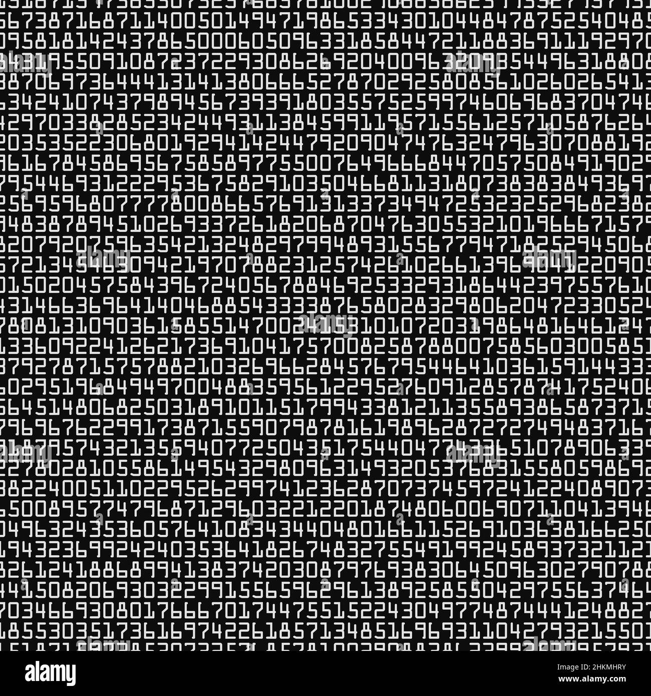 White and black halftone numbers. Letters in random order on black ...