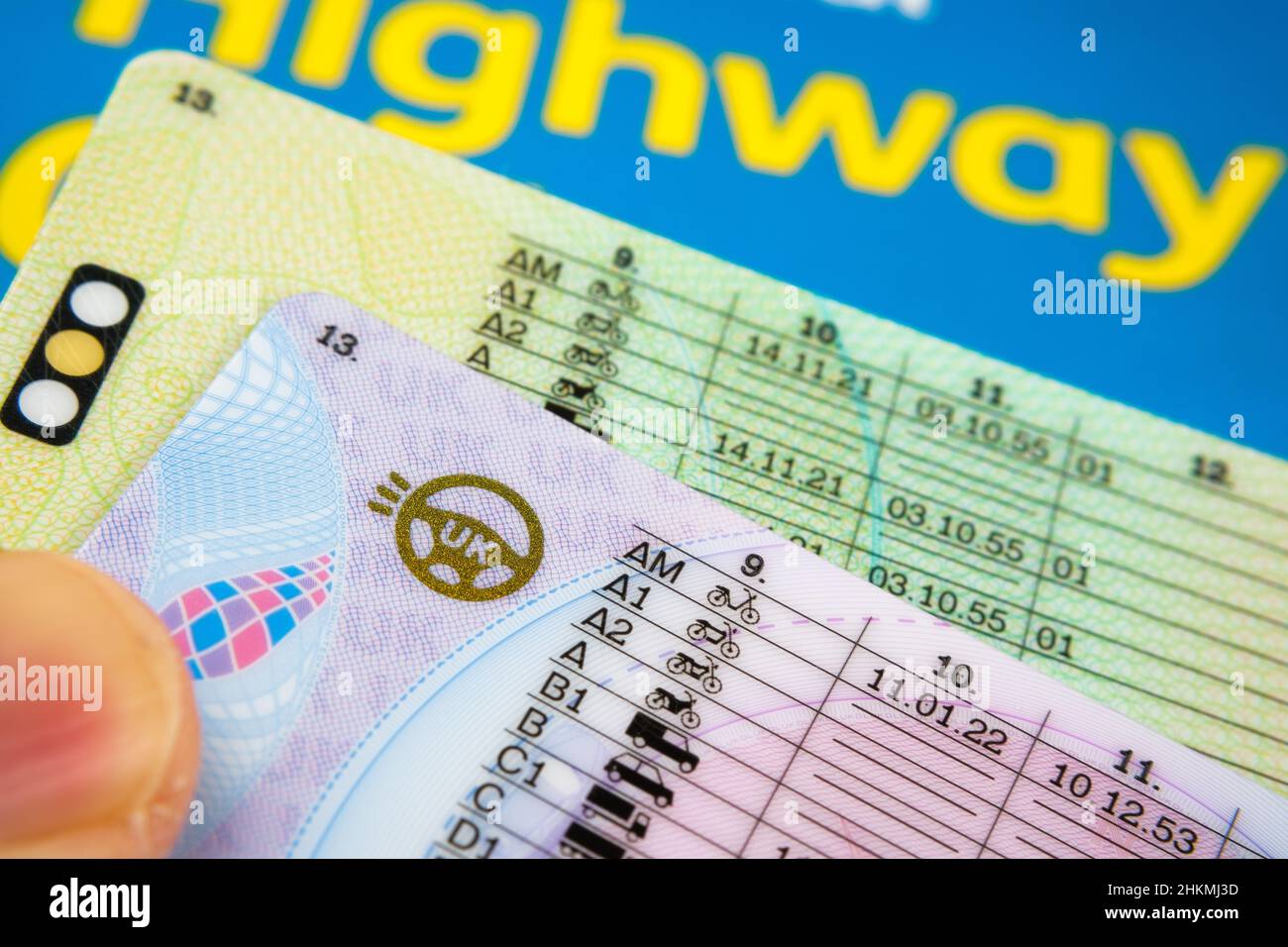 UK Driving Licence. Provisional and Full licence cards placed on ...