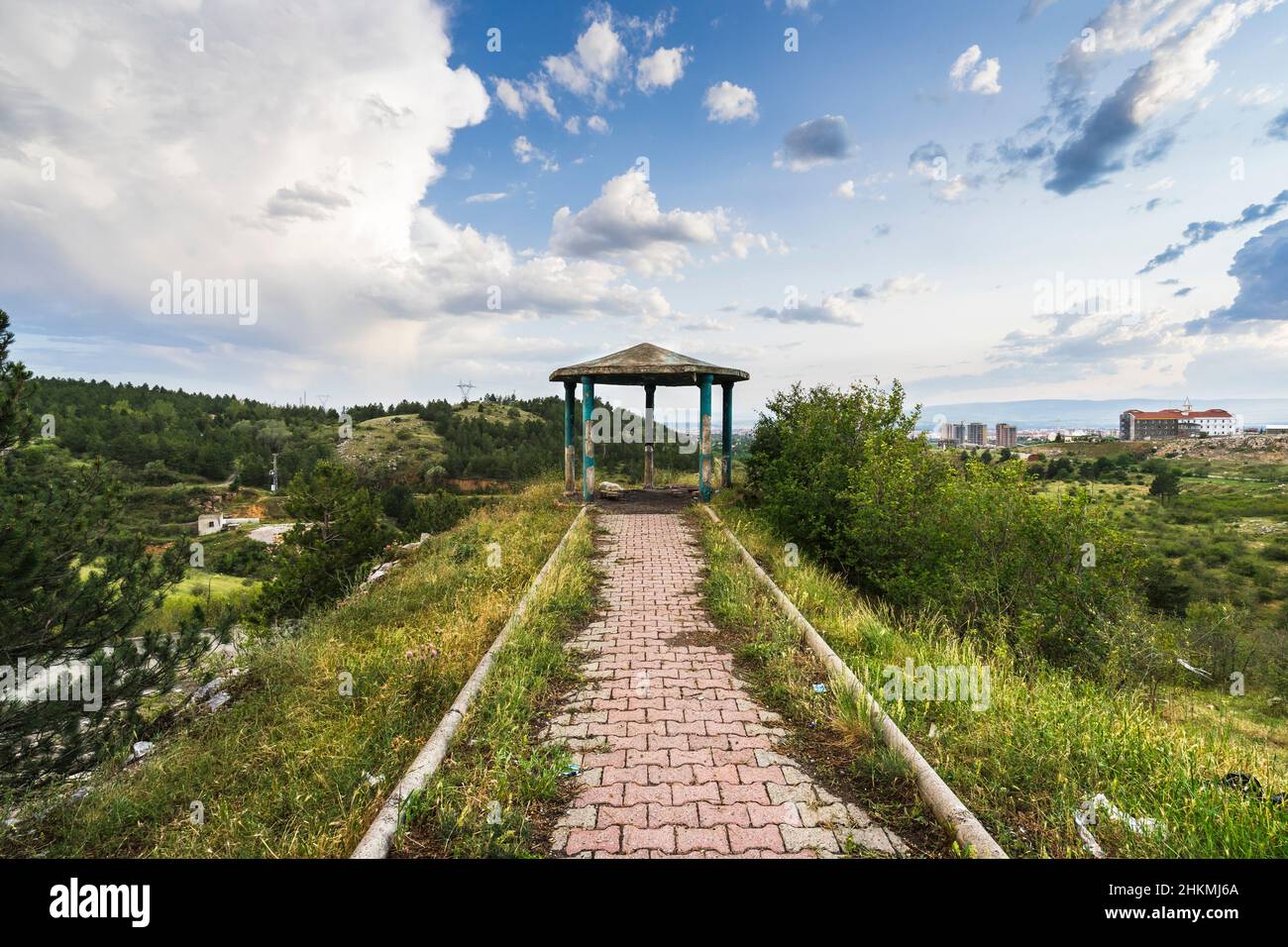View of Abandoned stone pergola in Corum Province. Corum is located ...