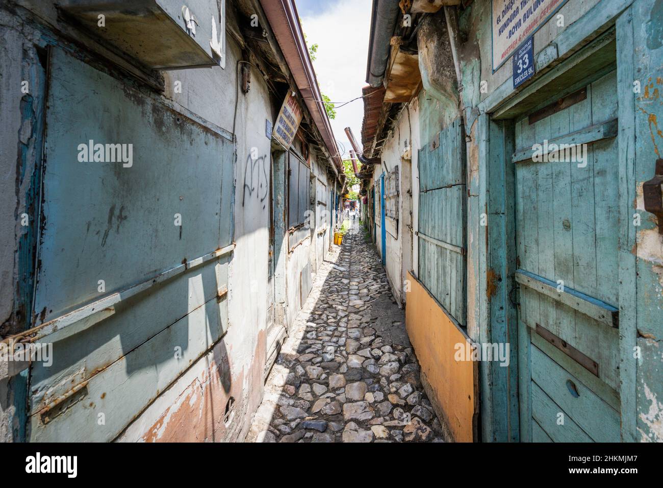 View of historic narrow street in Corum Province. Corum is located ...