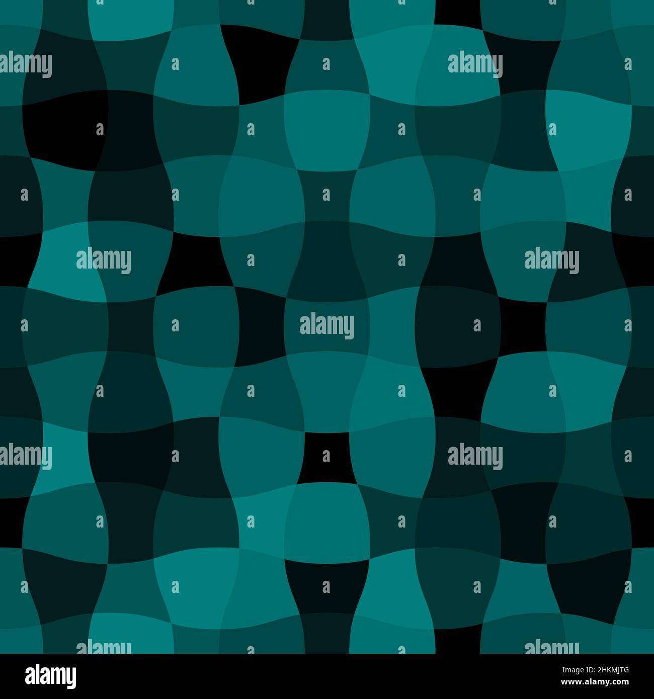 Distorted checkered pattern in dark green halftones. Vector seamless ...