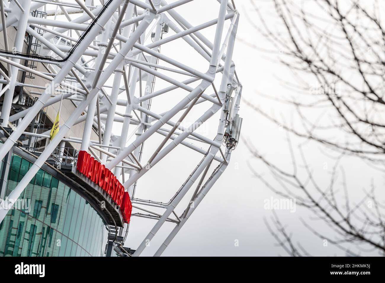 Old Trafford football ground, home to Manchester United FC Stock Photo ...