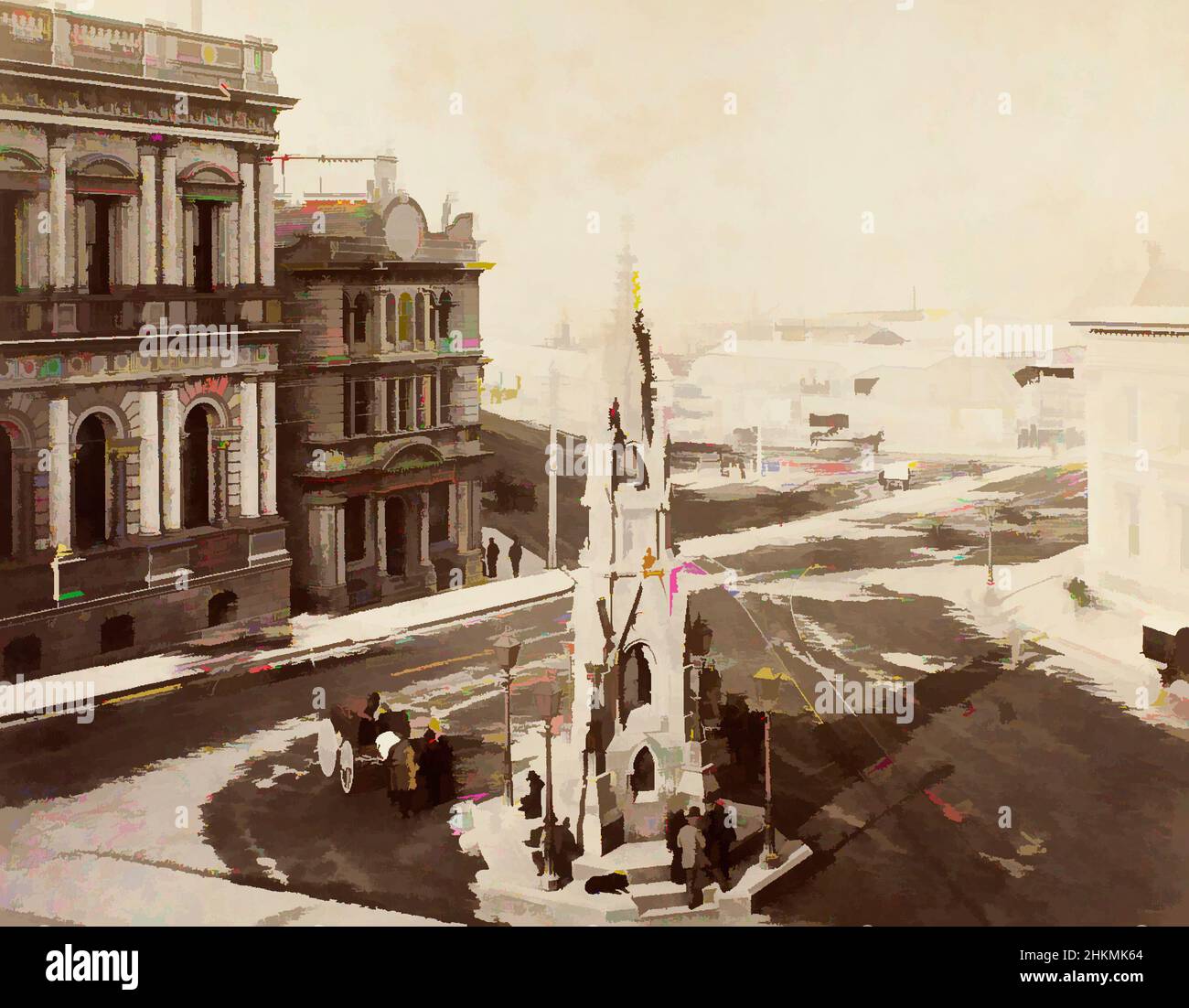 Art inspired by Cargill Monument, Dunedin, Burton Brothers studio ...