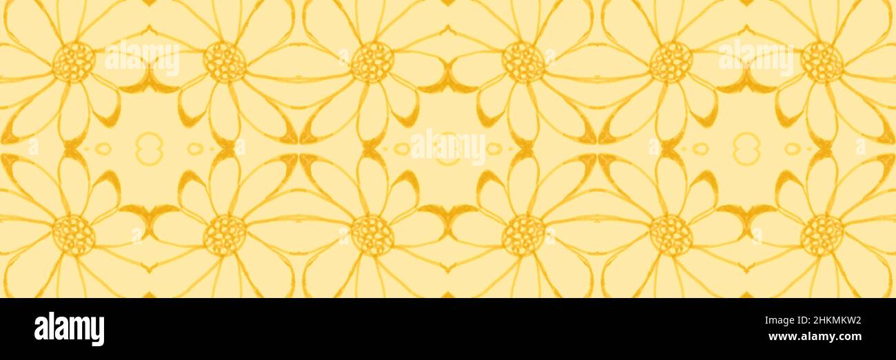 Seamless flower folk pattern. Abstract ethnic print. Watercolor batik ...