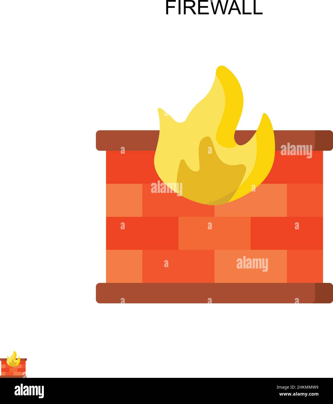 Firewall Simple vector icon. Illustration symbol design template for ...