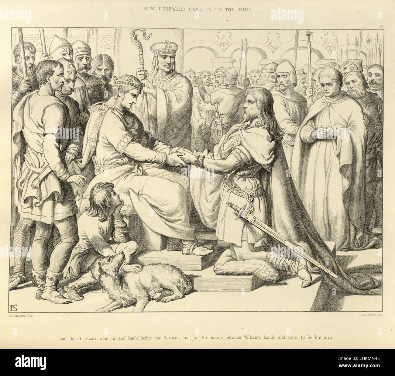 Anglo Saxon hero, Hereward the Wake, illustration by Henry Courtney ...