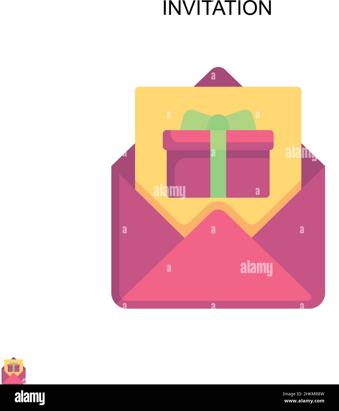 Invitation Simple vector icon. Illustration symbol design template for ...