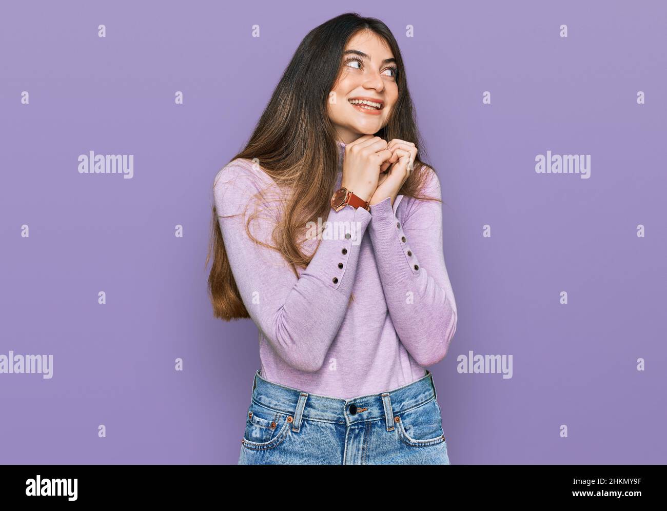 Nervous laugh girl hi-res stock photography and images - Alamy