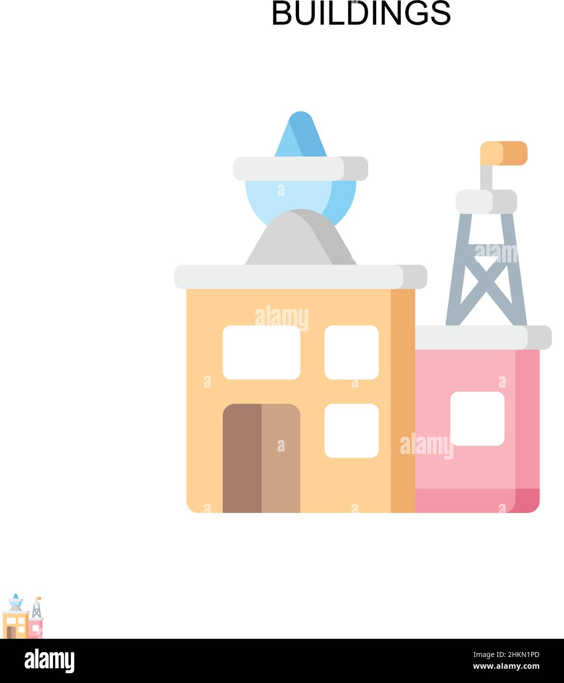 Buildings Simple vector icon. Illustration symbol design template for ...