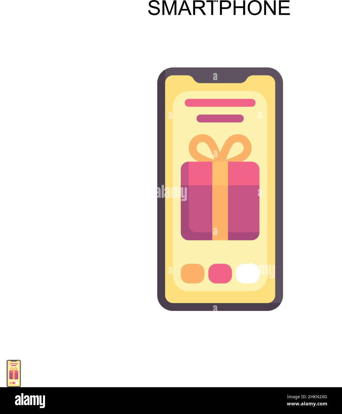 Smartphone Simple vector icon. Illustration symbol design template for ...