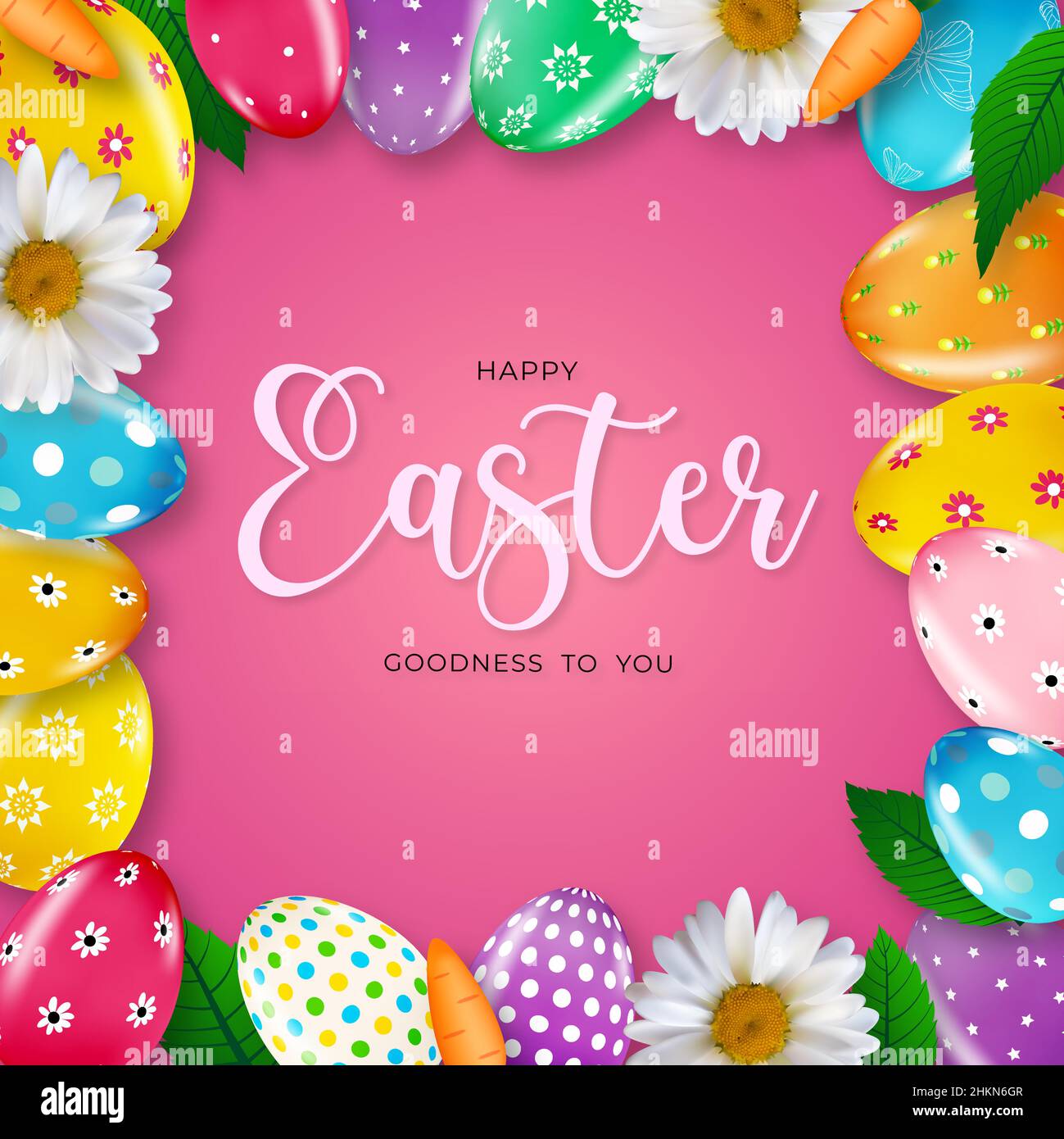 Happy Easter greeting Card Template Vector Illustration EPS10 Stock ...