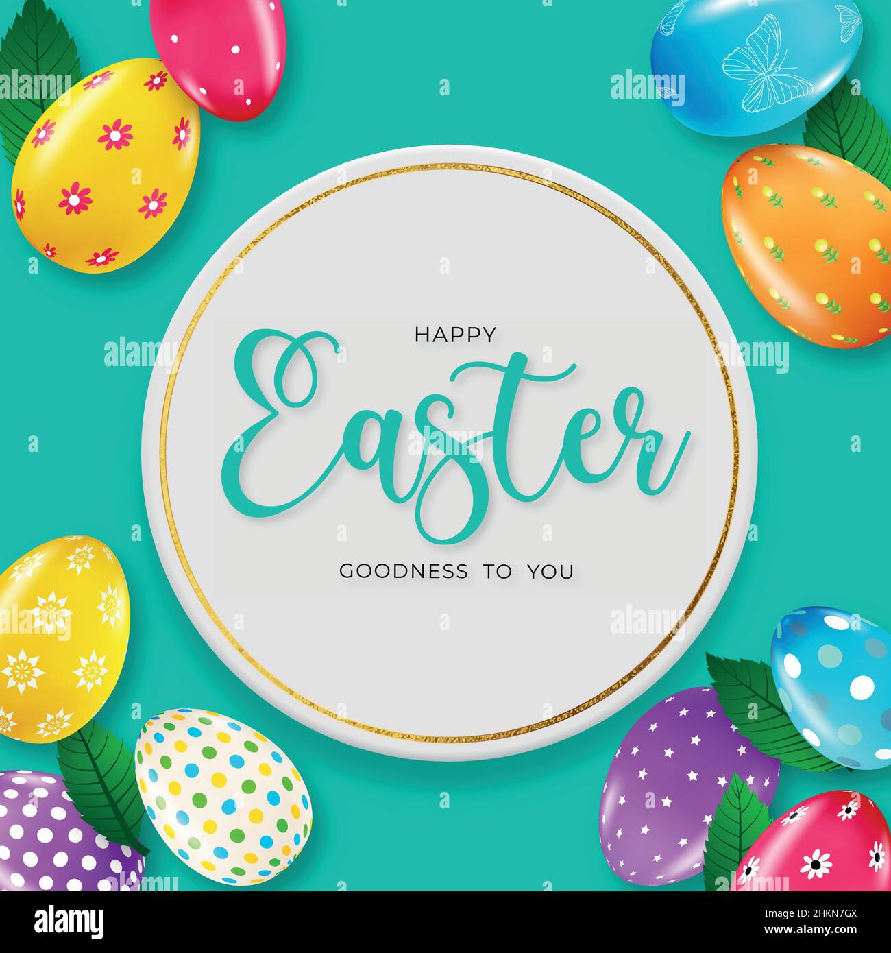 Happy Easter greeting Card Template Vector Illustration EPS10 Stock ...