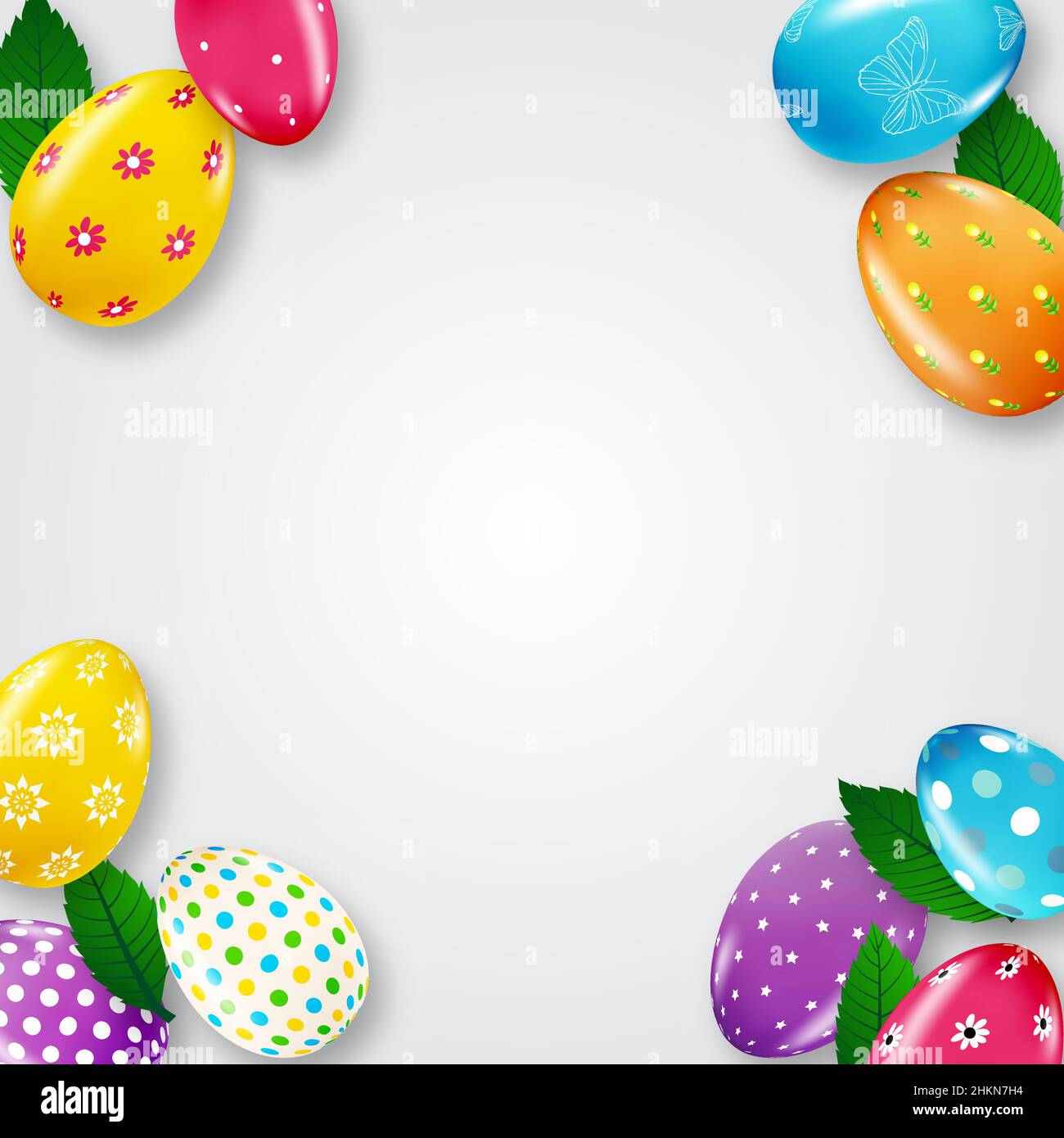 Happy Easter greeting Card Template Vector Illustration EPS10 Stock ...