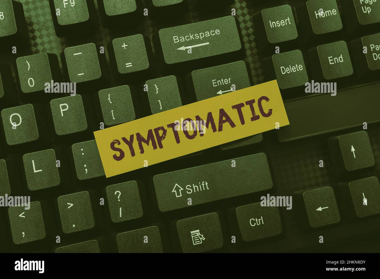 Text showing inspiration Symptomatic. Concept meaning serving as ...