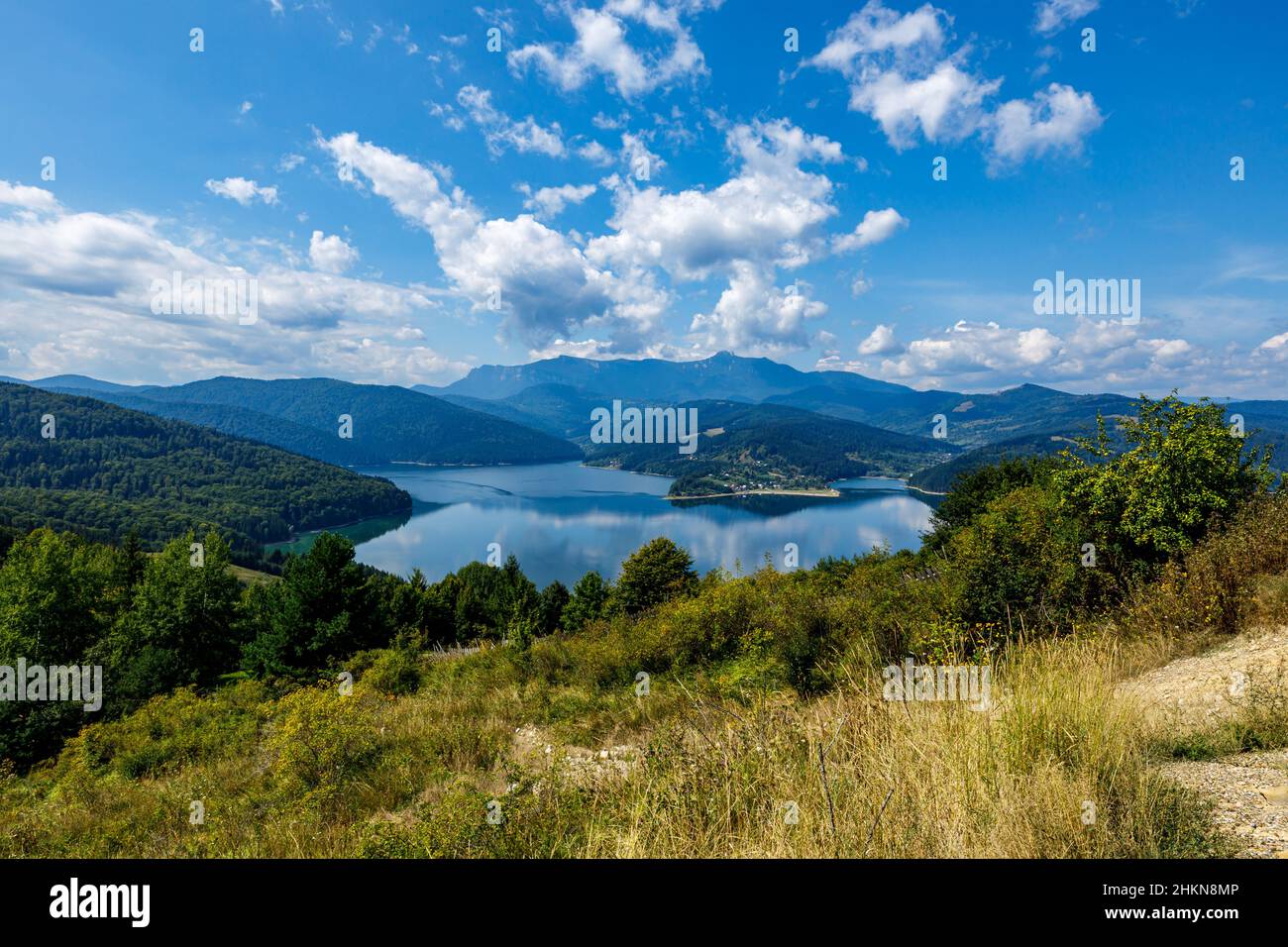The lake Bicaz in carpathian landscape of romania Stock Photo - Alamy