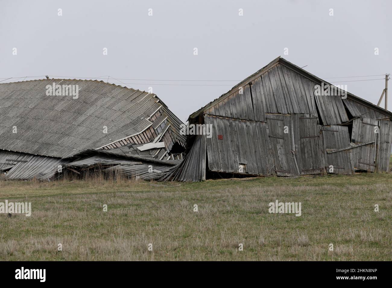 An old dilapidated, abandoned house in the Lithuanian village Stock ...
