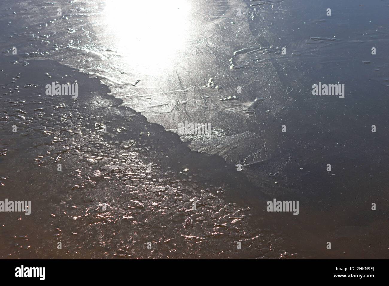 Frozen river. Close up. Detailed Stock Photo - Alamy
