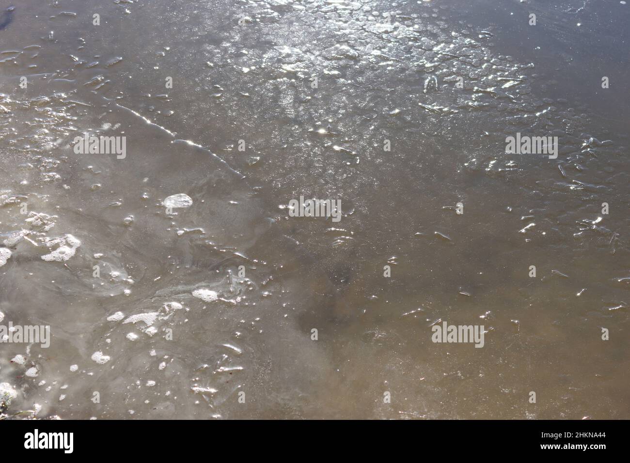 Frozen river. Close up. Detailed Stock Photo - Alamy