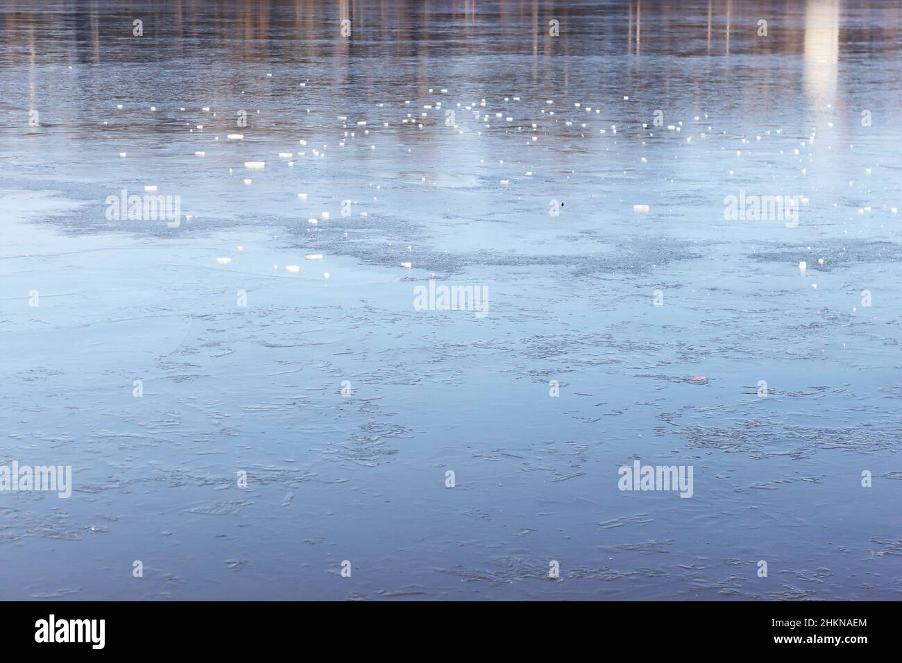 Frozen river. Close up. Detailed Stock Photo - Alamy
