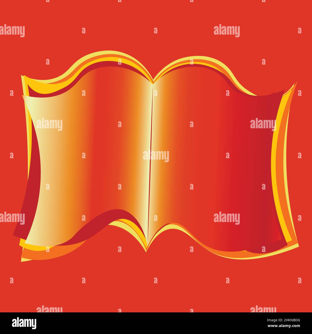 Illustration on a square background - open book, reading, literature ...