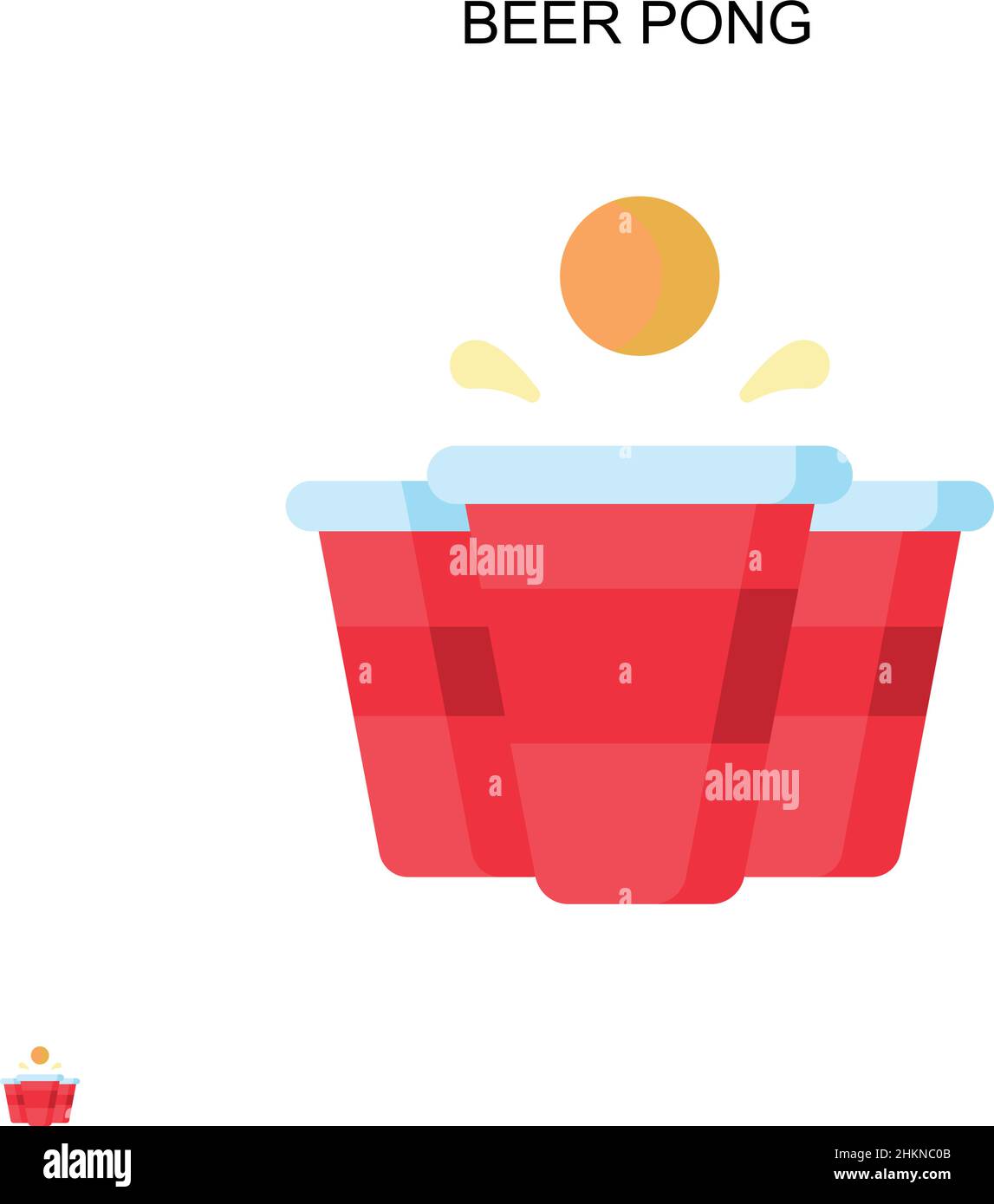 Beer pong Simple vector icon. Illustration symbol design template for ...
