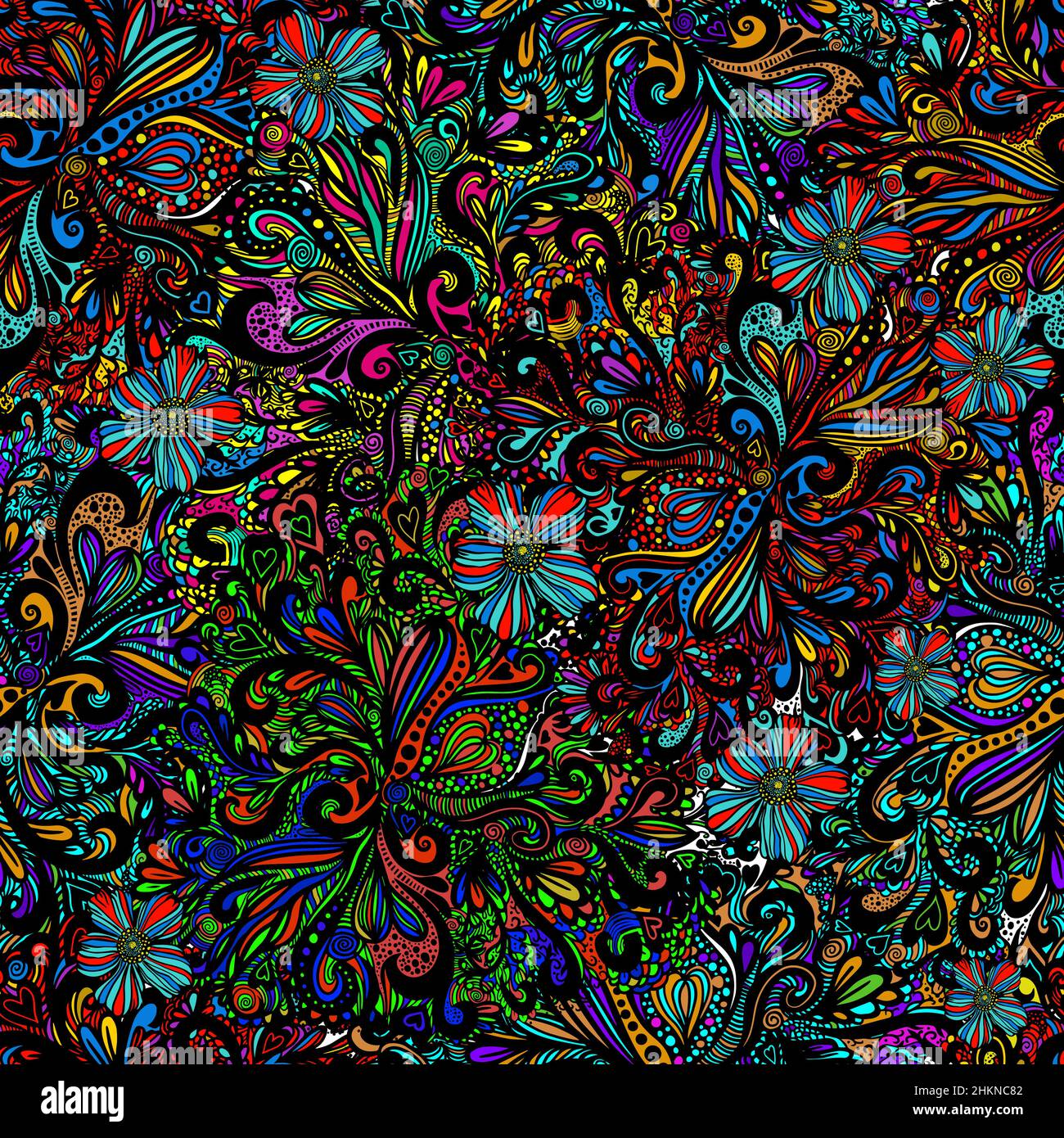 Seamless background from multicolored flowers . Abstract patterns ...