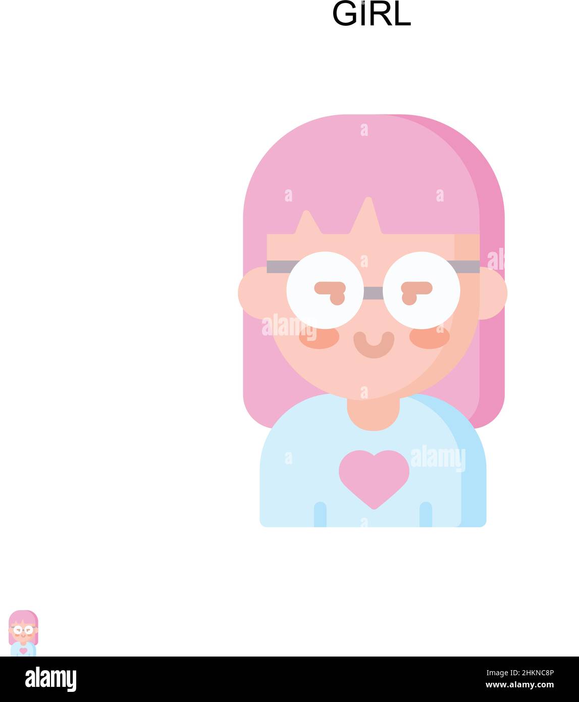 Girl Simple vector icon. Illustration symbol design template for web ...