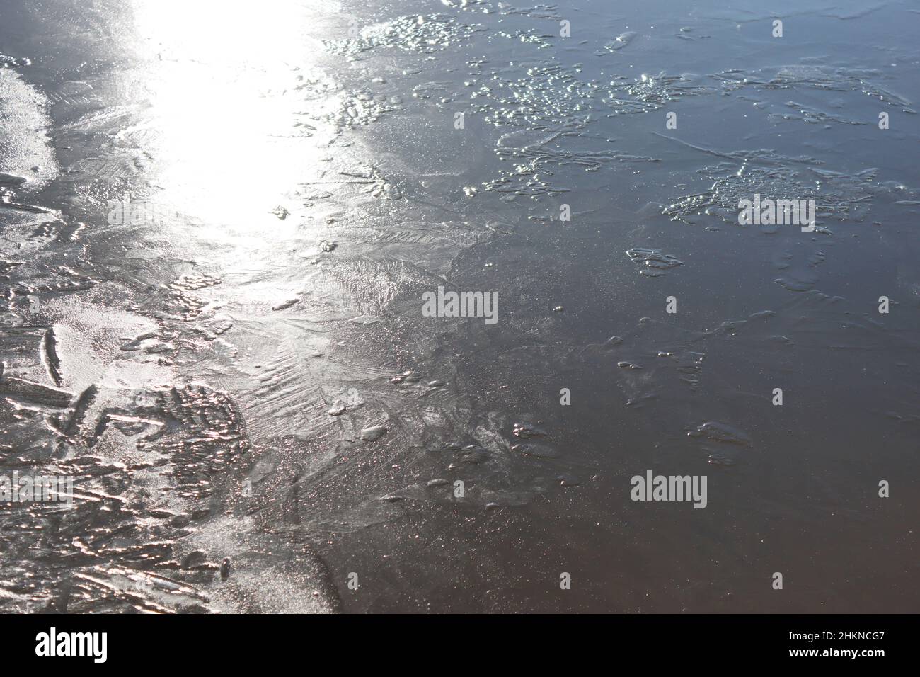 Frozen river. Close up. Detailed Stock Photo - Alamy