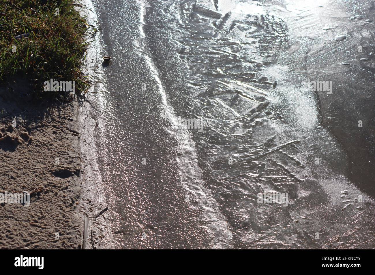 Frozen river. Close up. Detailed Stock Photo - Alamy