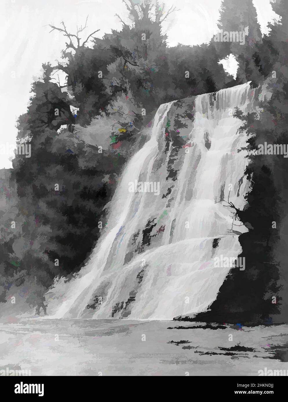 Art inspired by Paparoa Fall, near Whenuatere, Wanganui River, Burton ...