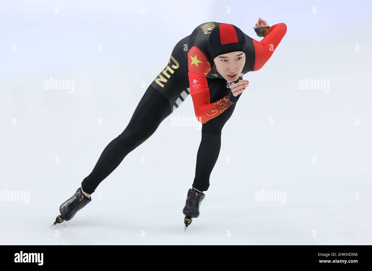 Beijing, China. 5th Feb, 2022. Han Mei of China competes during the ...