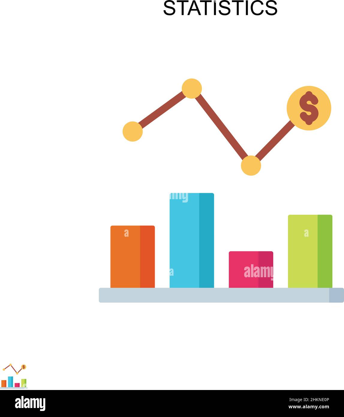 Statistics Simple vector icon. Illustration symbol design template for ...