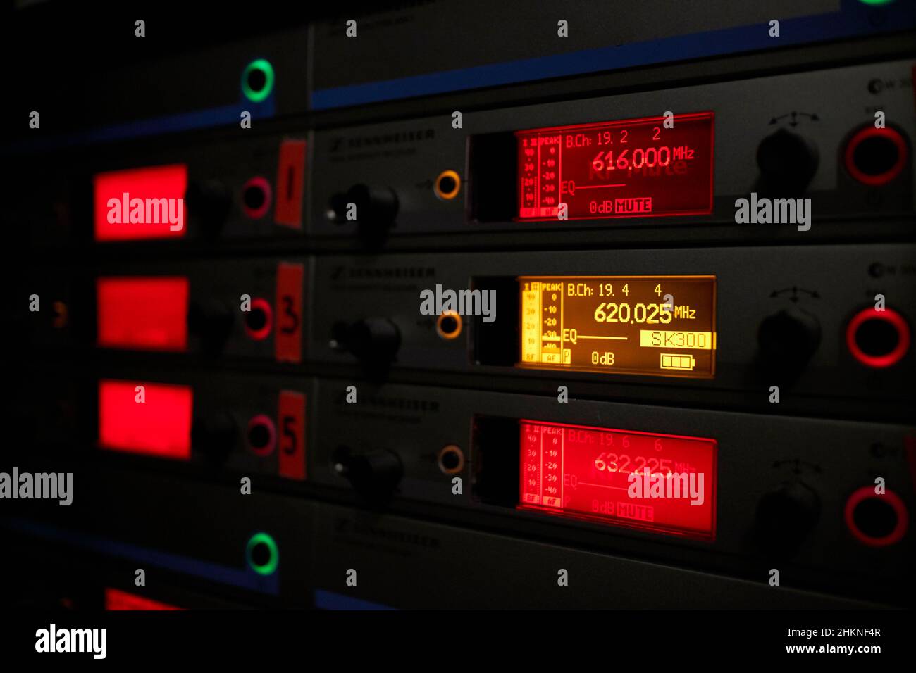 hot mic or live mic control during radio mic channels levels equalisers ...